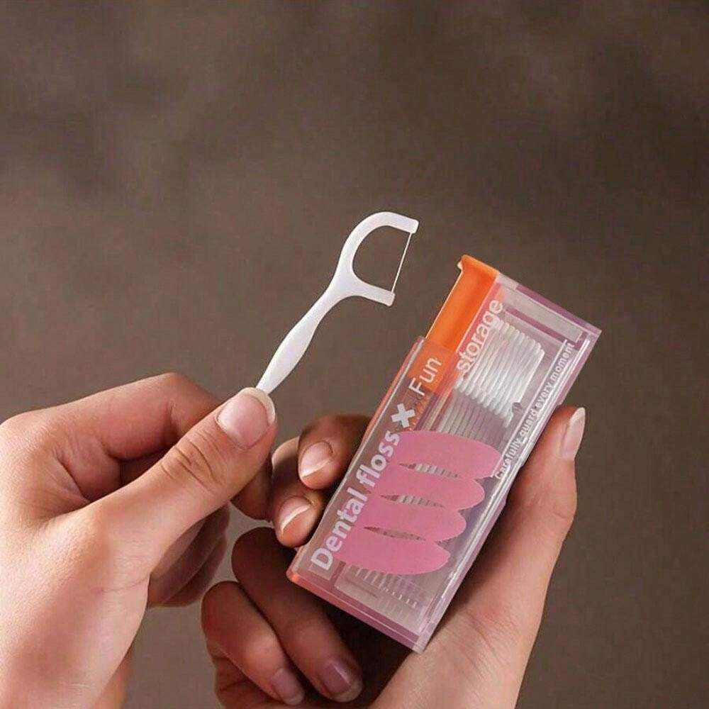 Portable Dental Floss Box, Automatic Pop-Up Floss Storage Box, Press ...