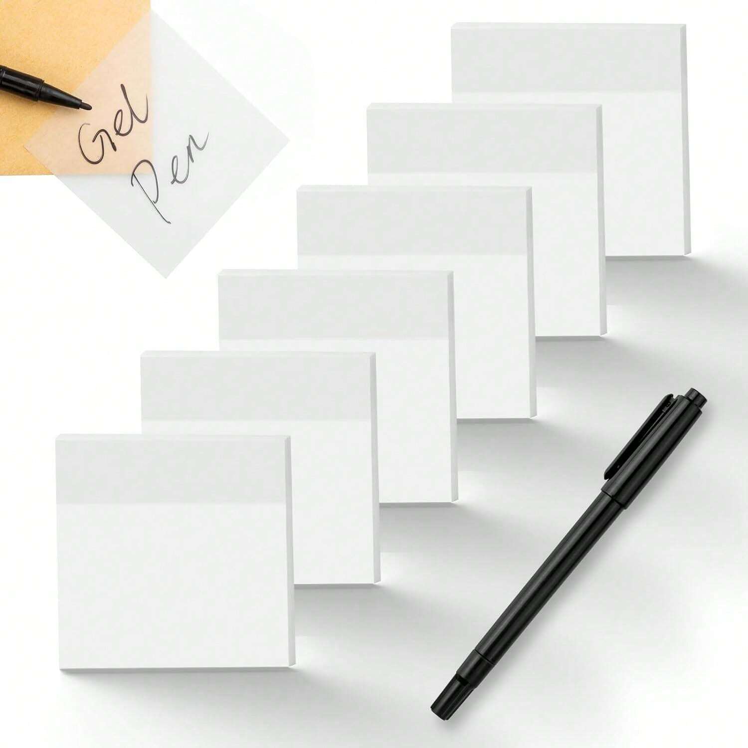 50Transparent Sticky Notes 3X3 Inch Post Clear Sticky It Notes See ...