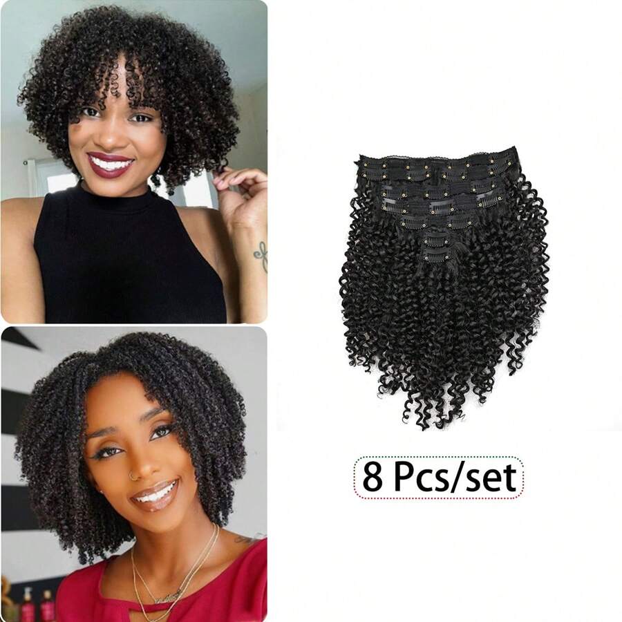 8-Piece Set Kinky Curly Clip In Hair Extensions For ,High Quality ...