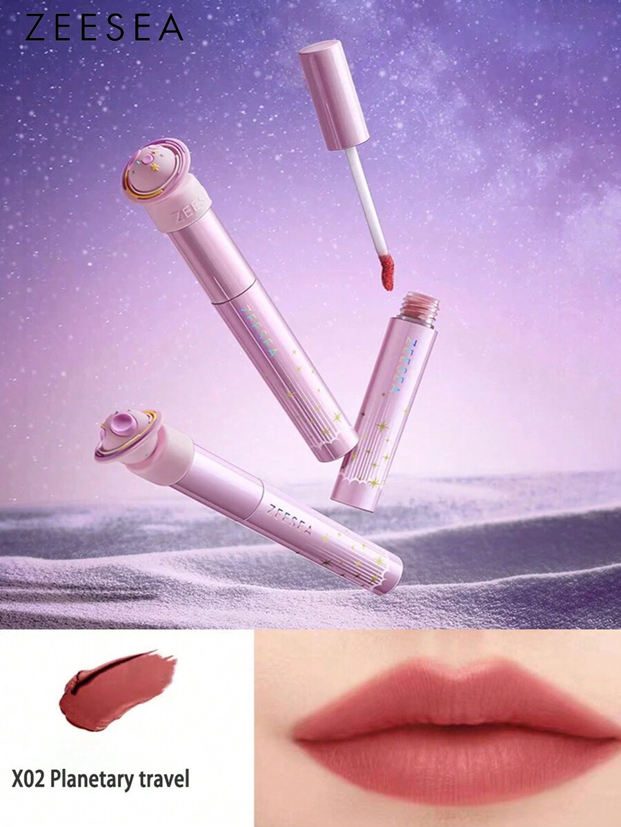 Zeesea Barra de labios líquida mate de expedición interestelar con alta pigmentación y larga ...