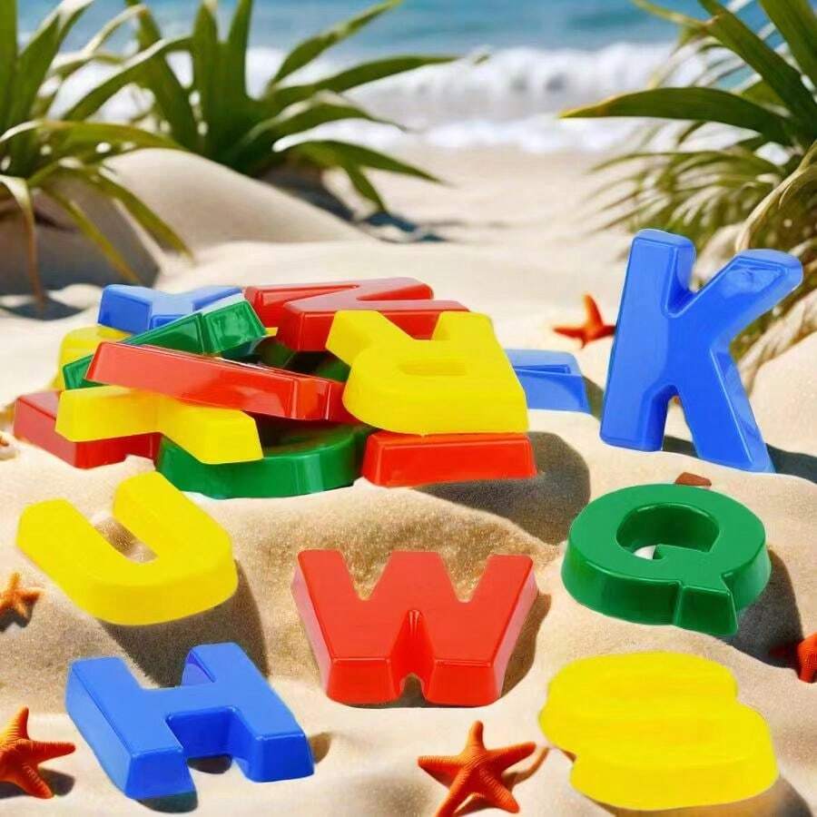 26pcs English Alphabet Beach Toys Sandbox Spelling Words Game For Kids ...