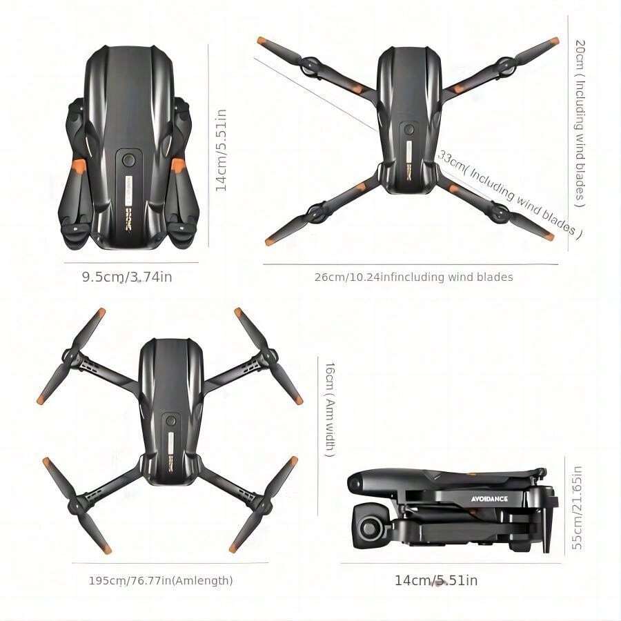 D3 Remote Control Drone, One-Key Reset, ESC Lens, Intelligent Obstacle ...