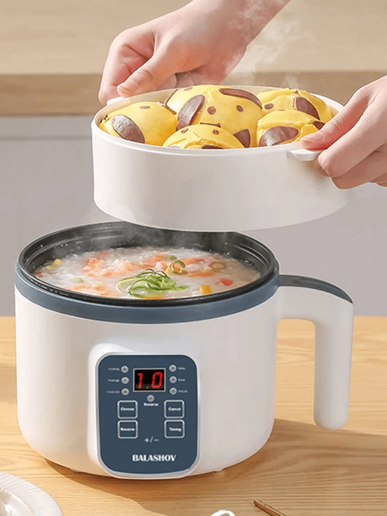 BALASHOV Multifunctional Mini Rice Cooker, 6 Cooking Modes, Pre ...
