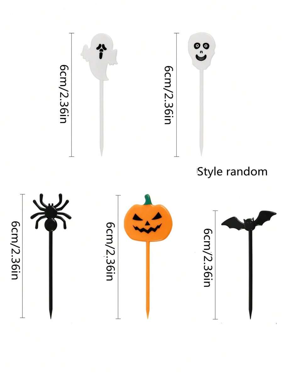 10/20/30 Pieces Of Halloween Plastic Toothpicks, Cake, Fruit Skewers ...