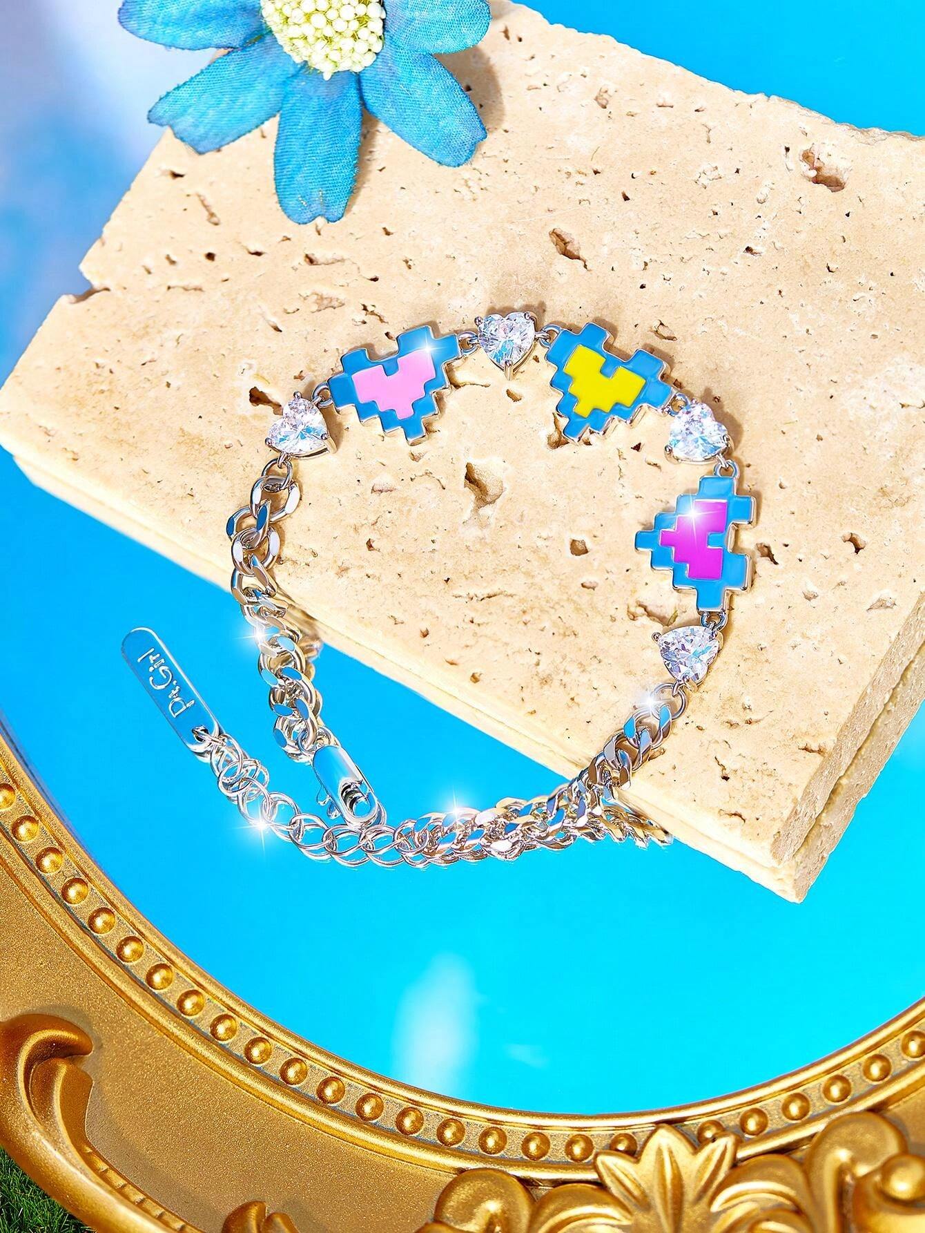 Collar de la personalidad exclusivo Y2K retro con diseño de mosaico de ...