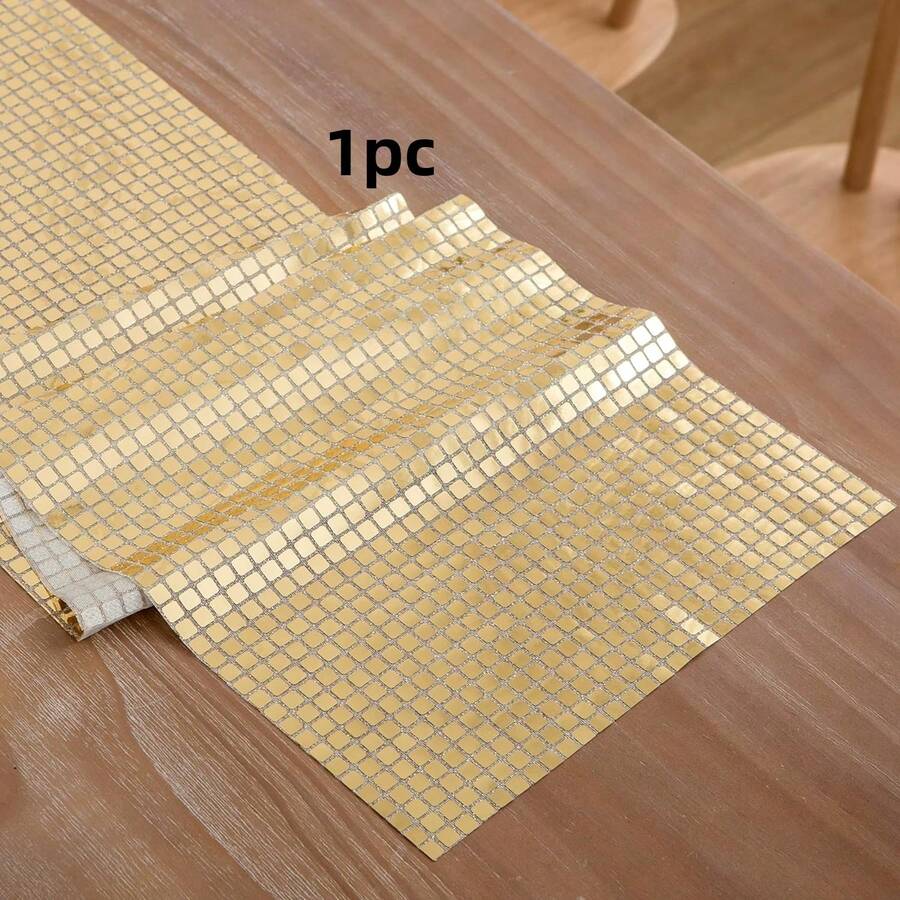 1/3/5pcs 33*183cm Gold Glitter Table Runner For Disco Party, Retro 70s 80s Theme, Disco Ball ...