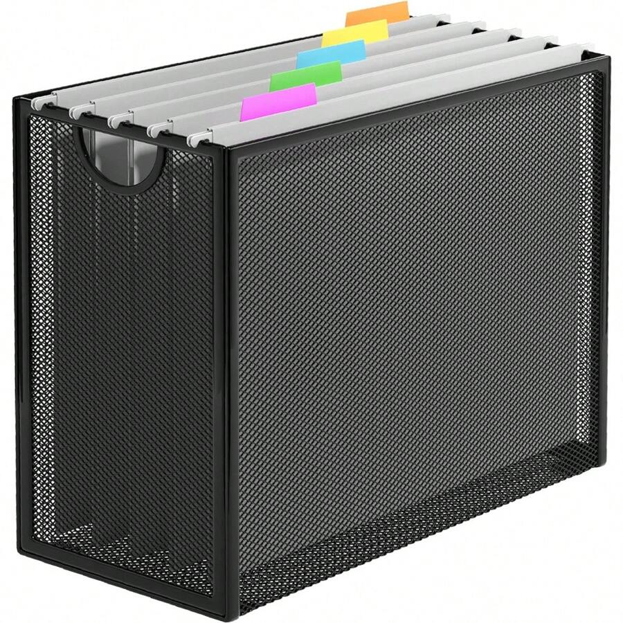 Hanging File Organizer, Letter-Size File Holder Filing Box With 5 ...