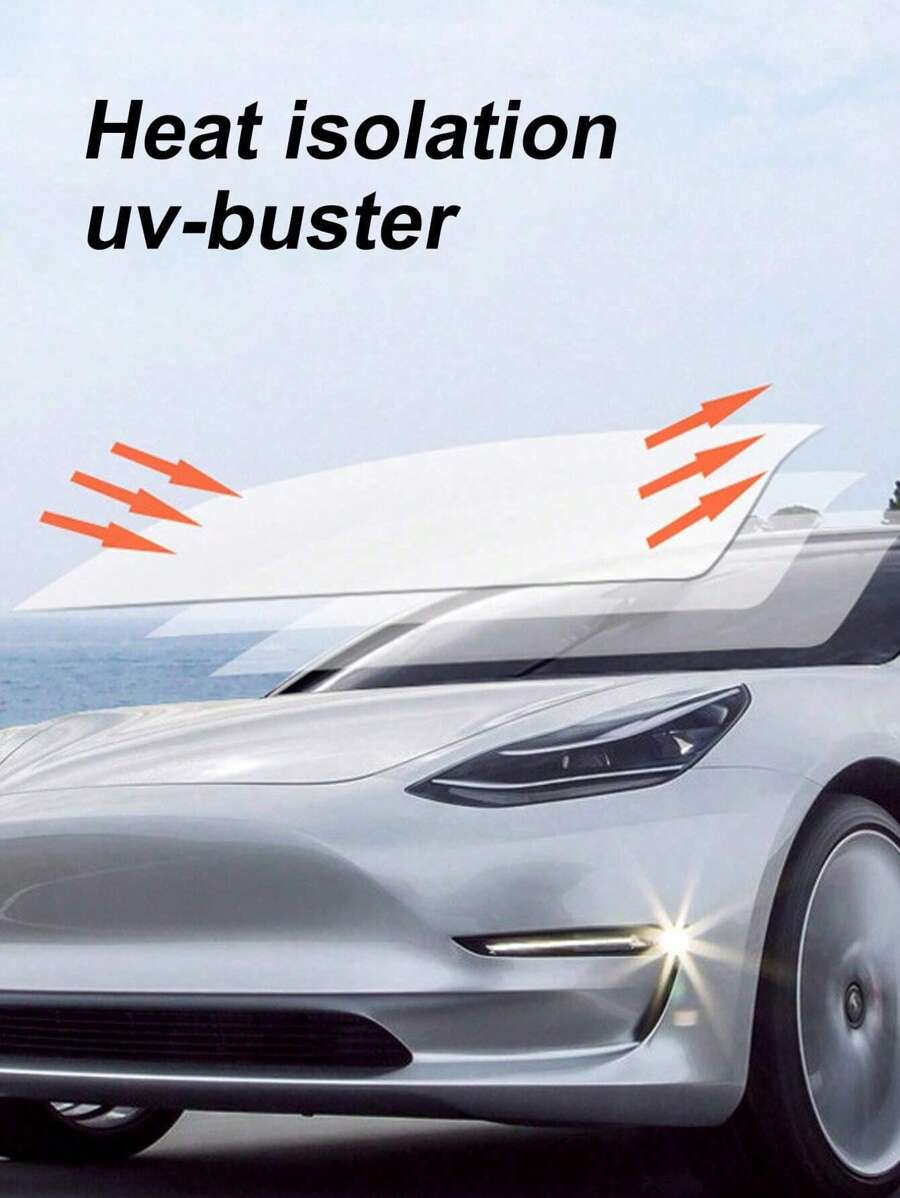 1pc 55.1 Inches Car Sunshade, Heat Insulation Windshield Sun Shade, Car ...