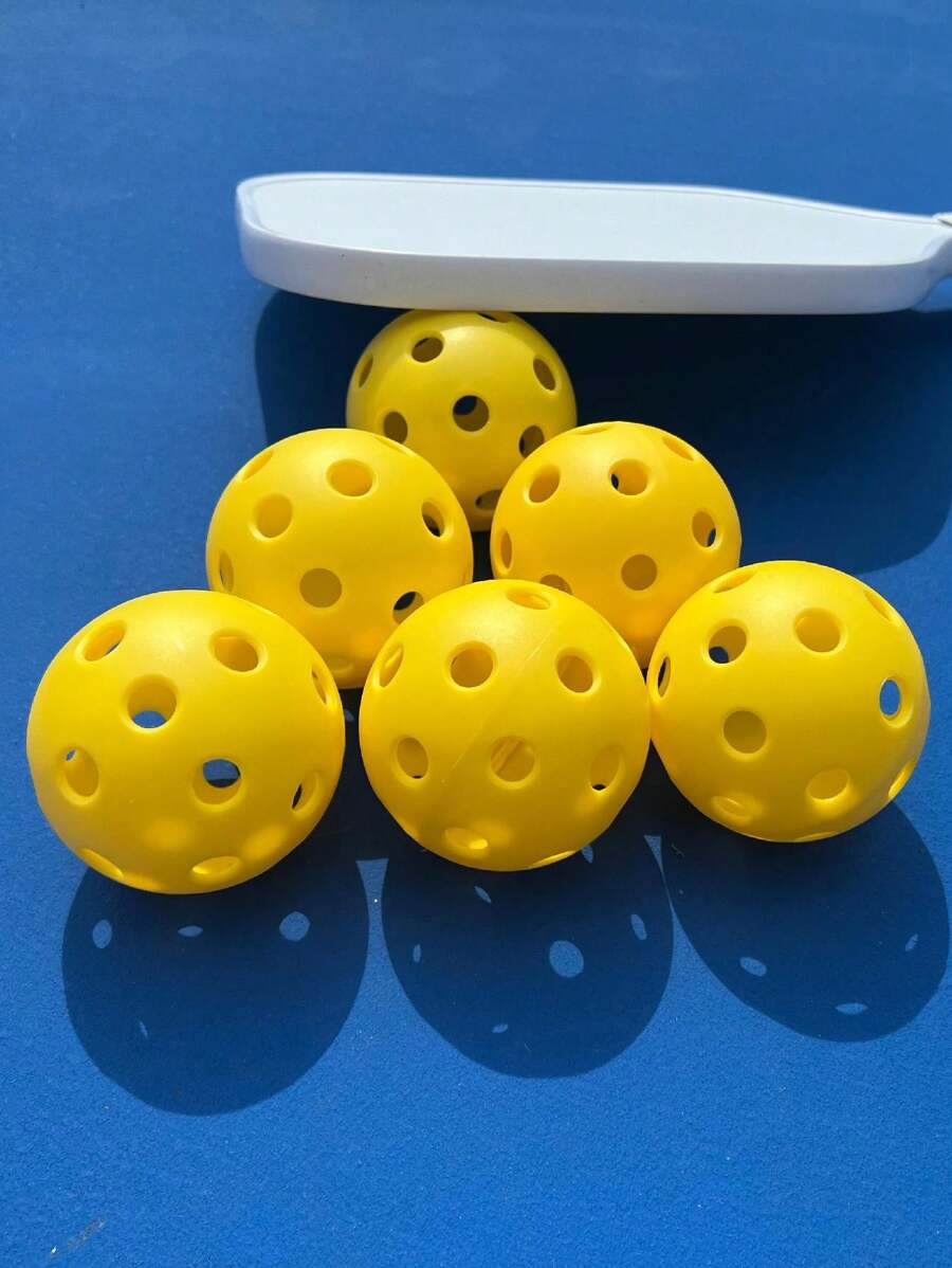 6-Pack Indoor Pickleball Balls,26 Holes Pickleballs, High Bounce Pickle ...