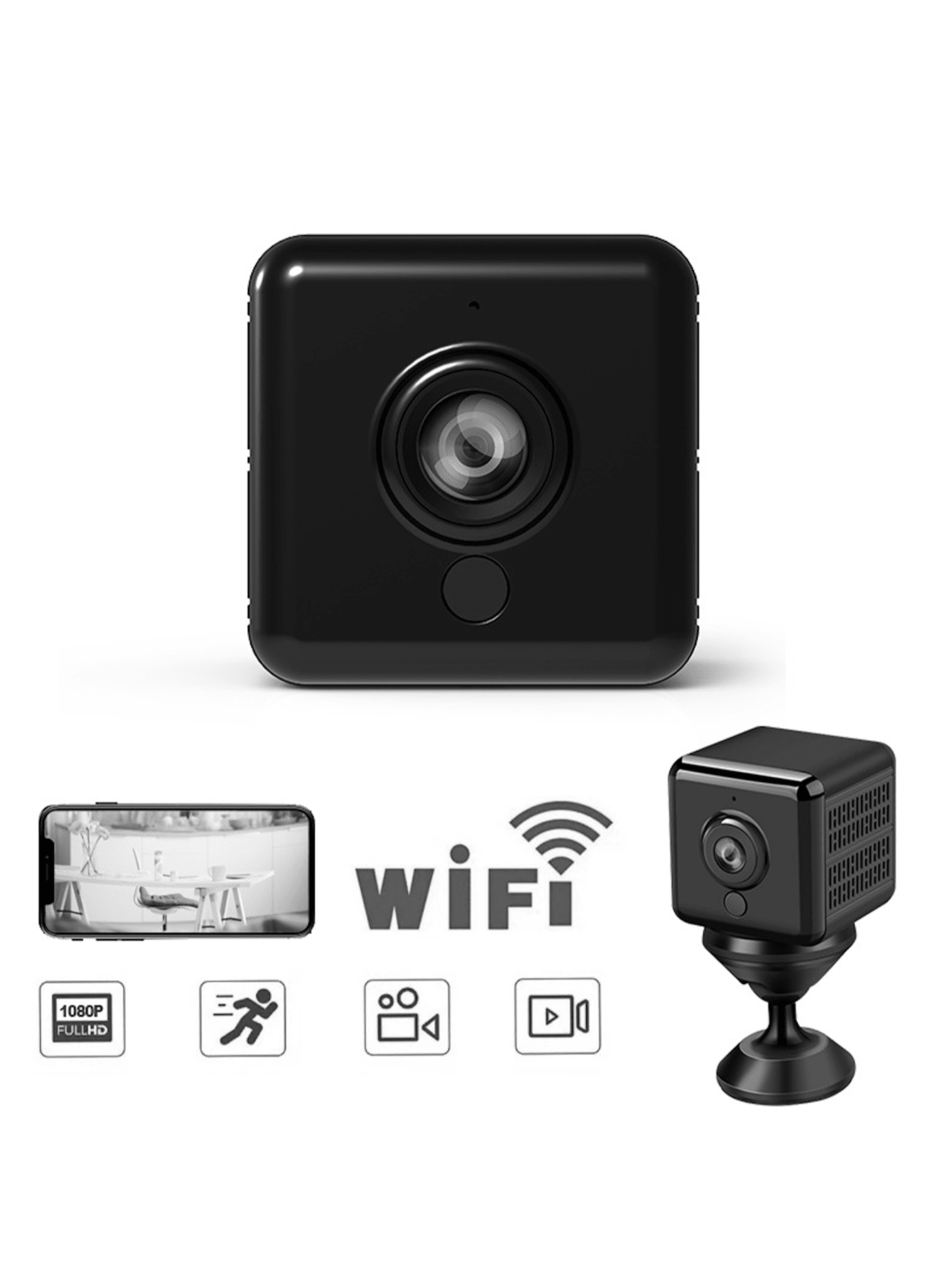 A Wireless Mini Home 2.4G WIFI HD Network Camera Wide Angle 360 ...