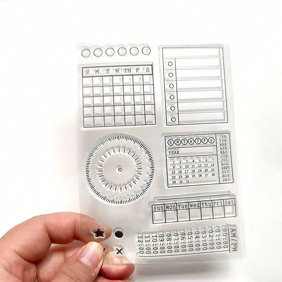 Date And Schedule Stamp, 12 Hours Timeline Clear Stamp, Planner Stamps ...