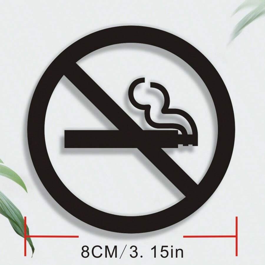 Placa de acrílico de proibido fumar em preto, placa de advertência de ...