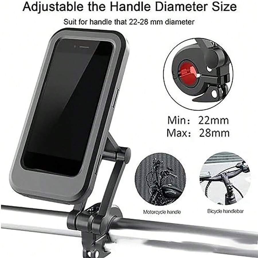 Bike Phone Holder, Touch Screen Adjustable Waterproof Navigation Mount ...