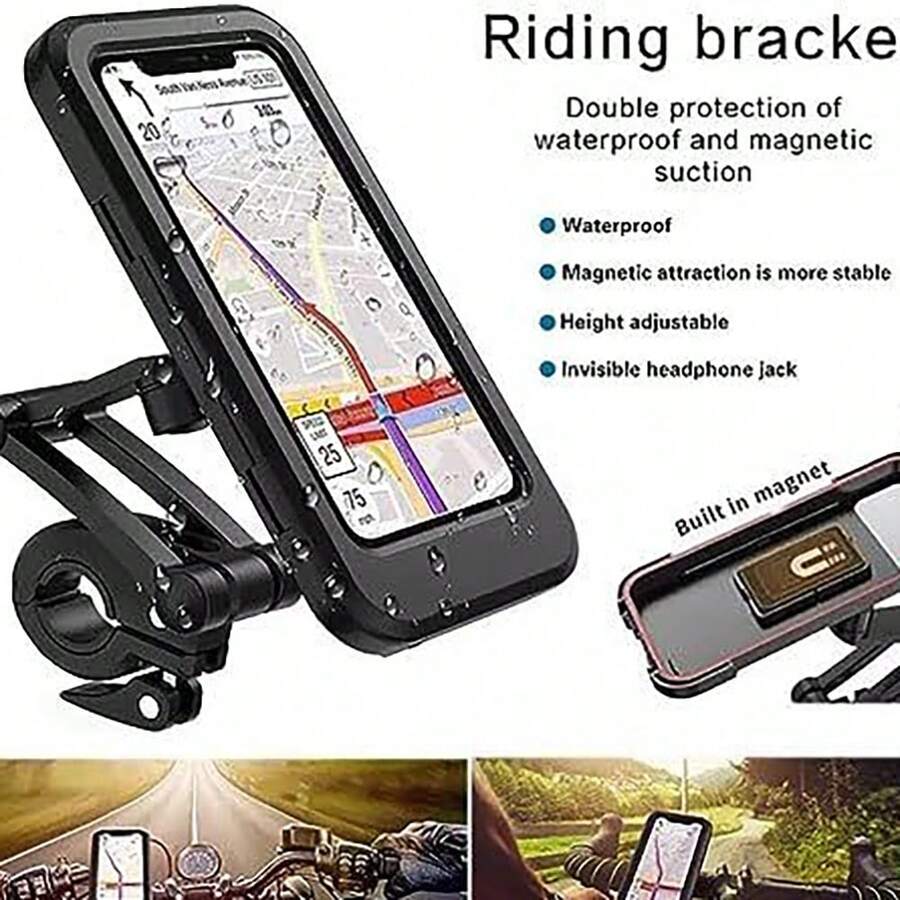 Bike Phone Holder, Touch Screen Adjustable Waterproof Navigation Mount ...