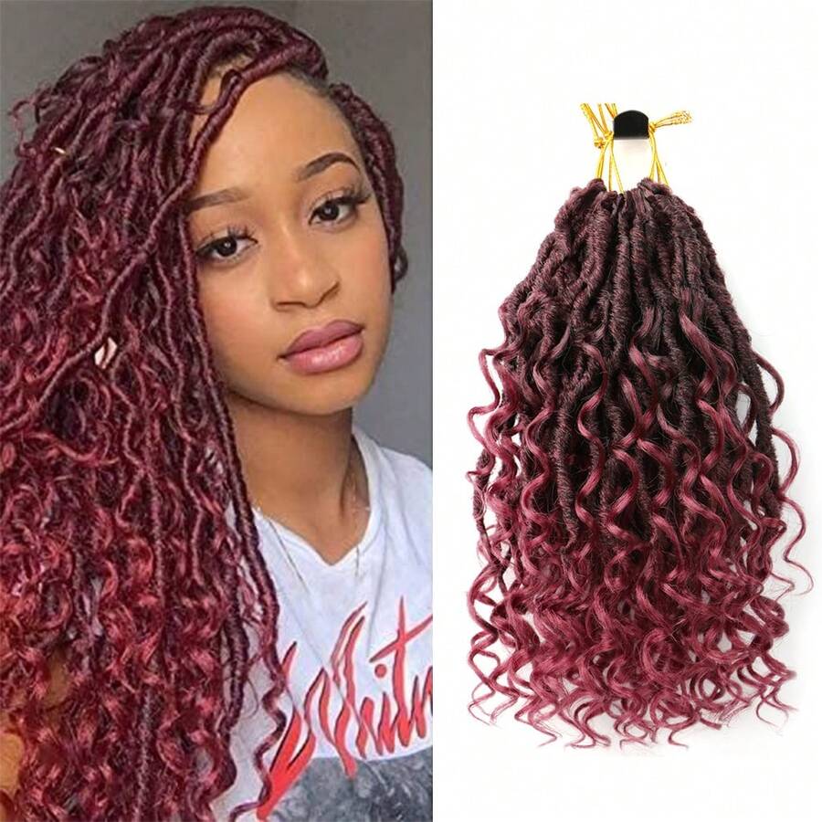 10 Inch Goddess Locs Crochet Hair River Locs Pre Looped Curly Faux Locs ...