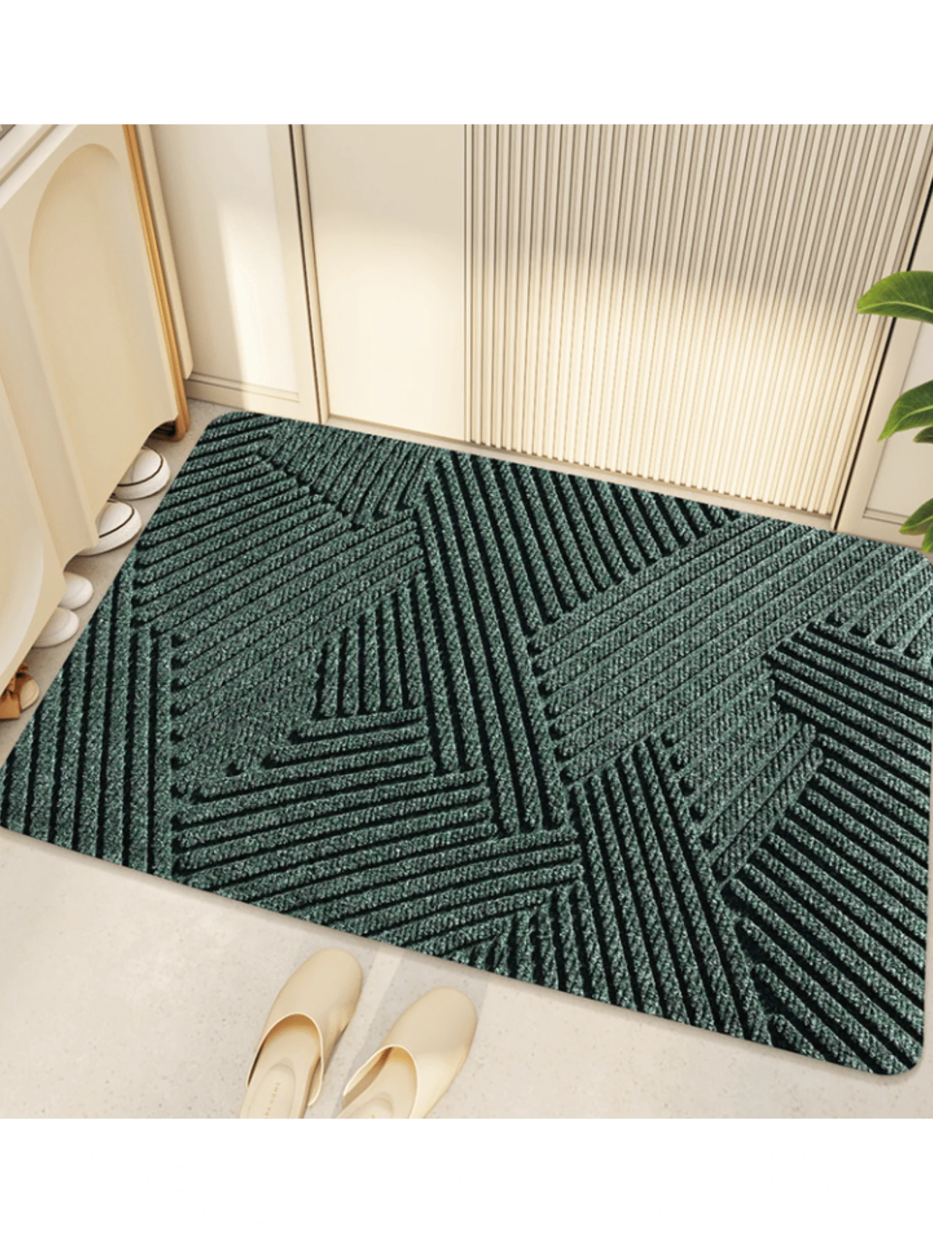 Heavy-Duty PVC Doormat With Anti-Slip Threaded Circle Design In Four ...