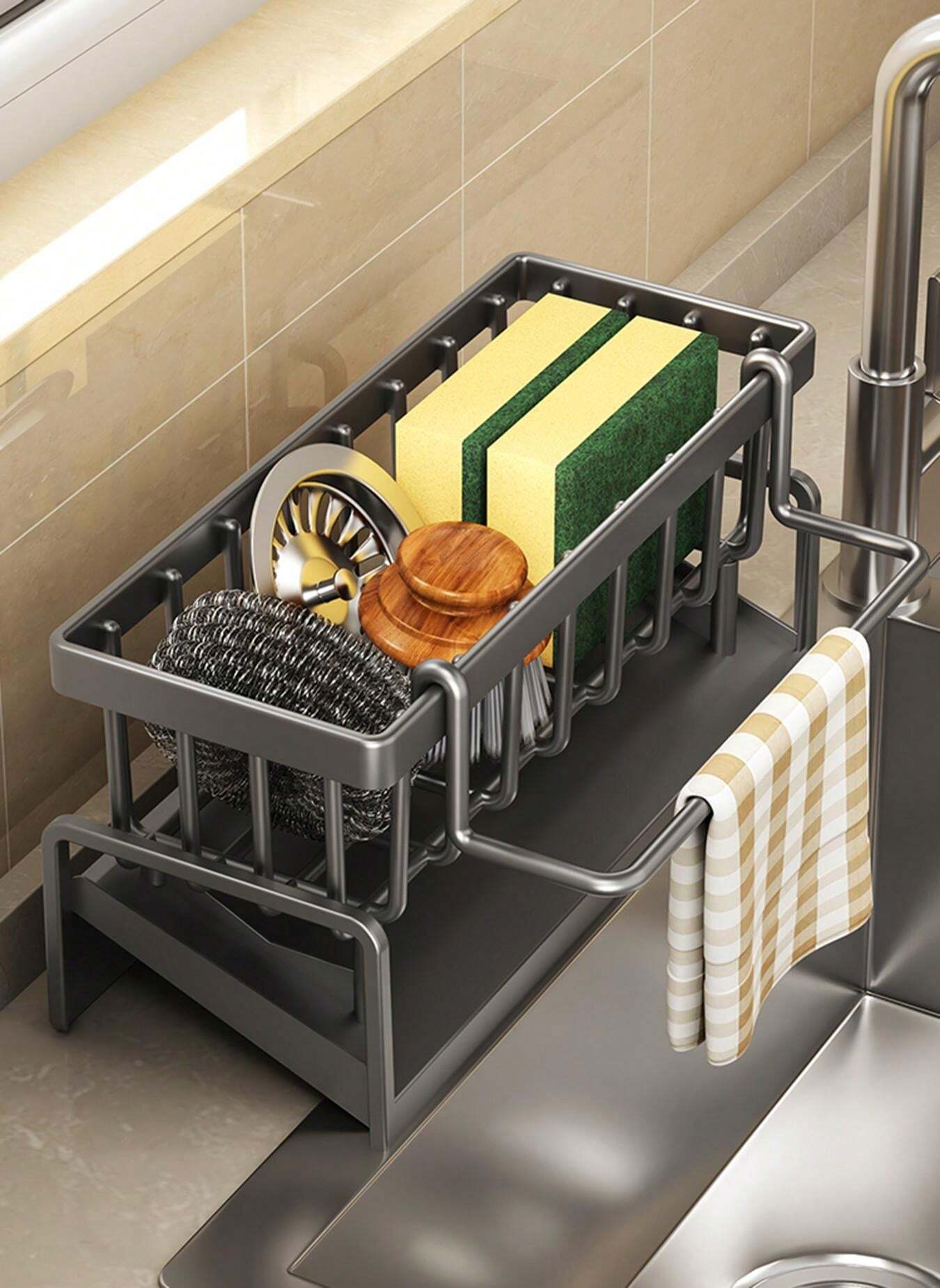 Kitchen Shelf Multi-Functional Cleaning Cloth Draining Shelf Household ...