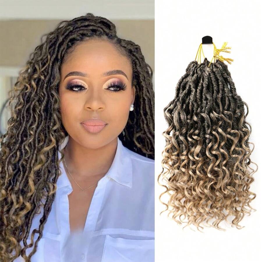 10 Inch Goddess Locs Crochet Hair River Locs Pre Looped Curly Faux Locs ...