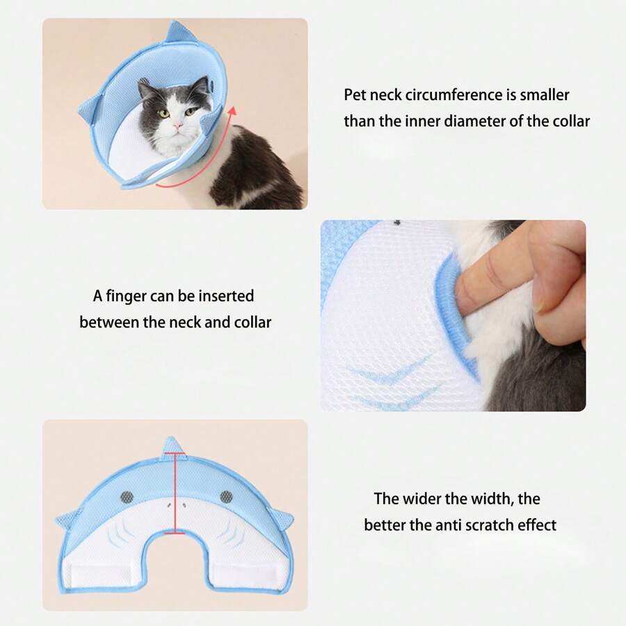 Pet Recovery Collar, Elizabethan Collar, Anti-Licking Soft Headgear For ...