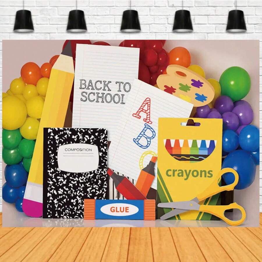 Blackboard Letter Design Back To Schooll Photo Backdrop First Day Of ...