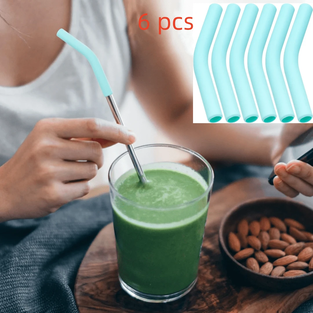 6Pcs Metal Straw Silicone Tips 5/16 IN Wide(8mm Outer Diameter) Rubber ...