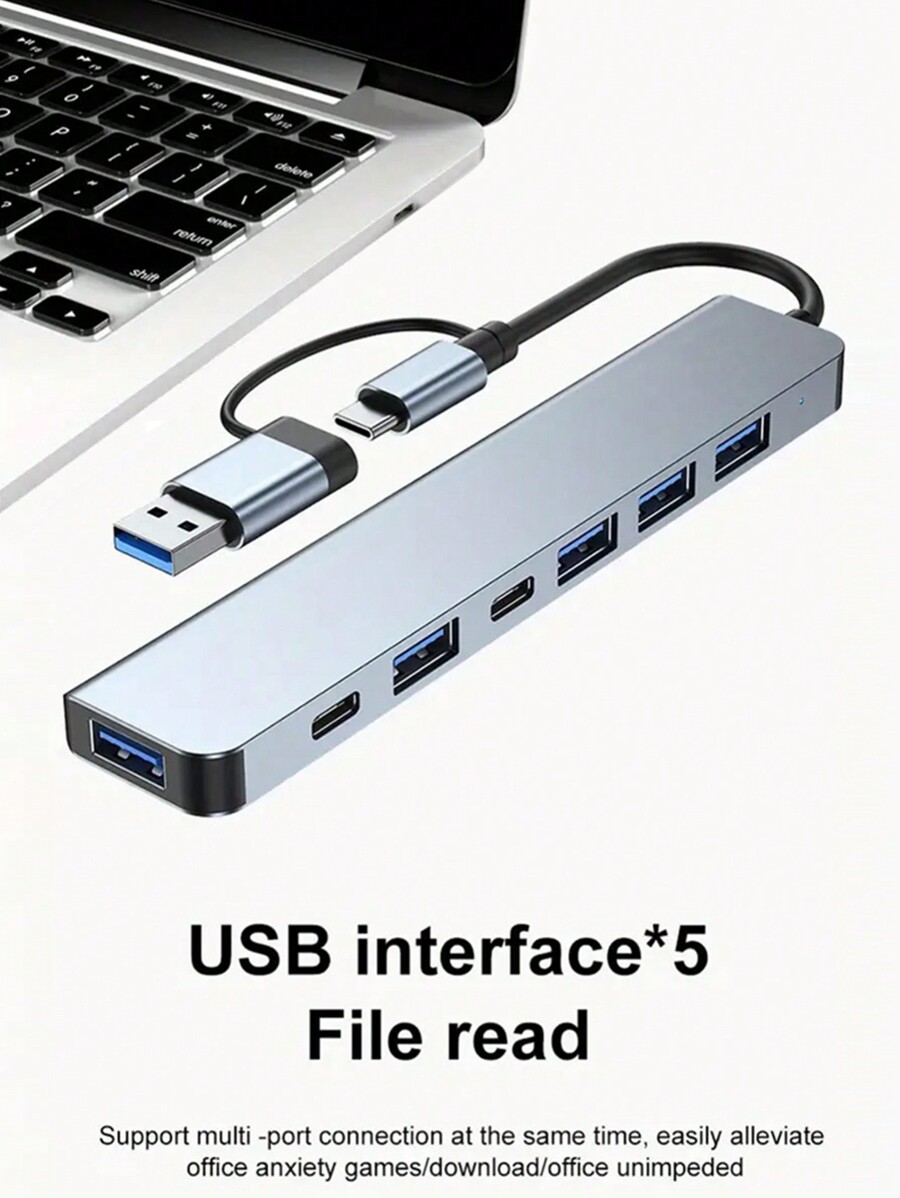 C-Type HUB High-Speed USB 3.0 HUB Allocation Card Reader RJ45 PD87W ...