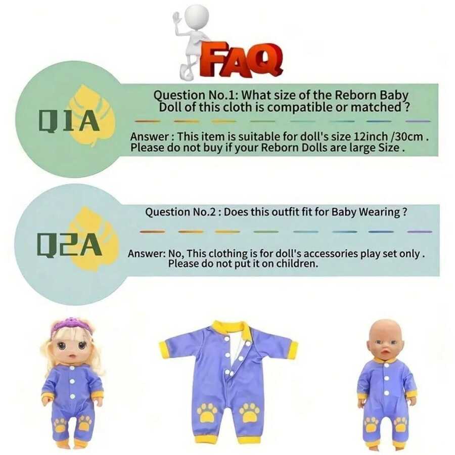 Vestido de muñeca apto para muñecas de 12 pulgadas, adecuado para ropa ...