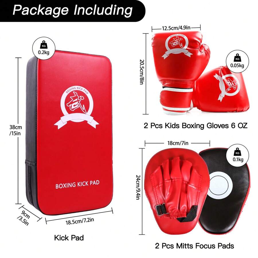 3-In-1 Boxing Equipment Punching Gloves Mitts Kick Pack Set For Kids ...