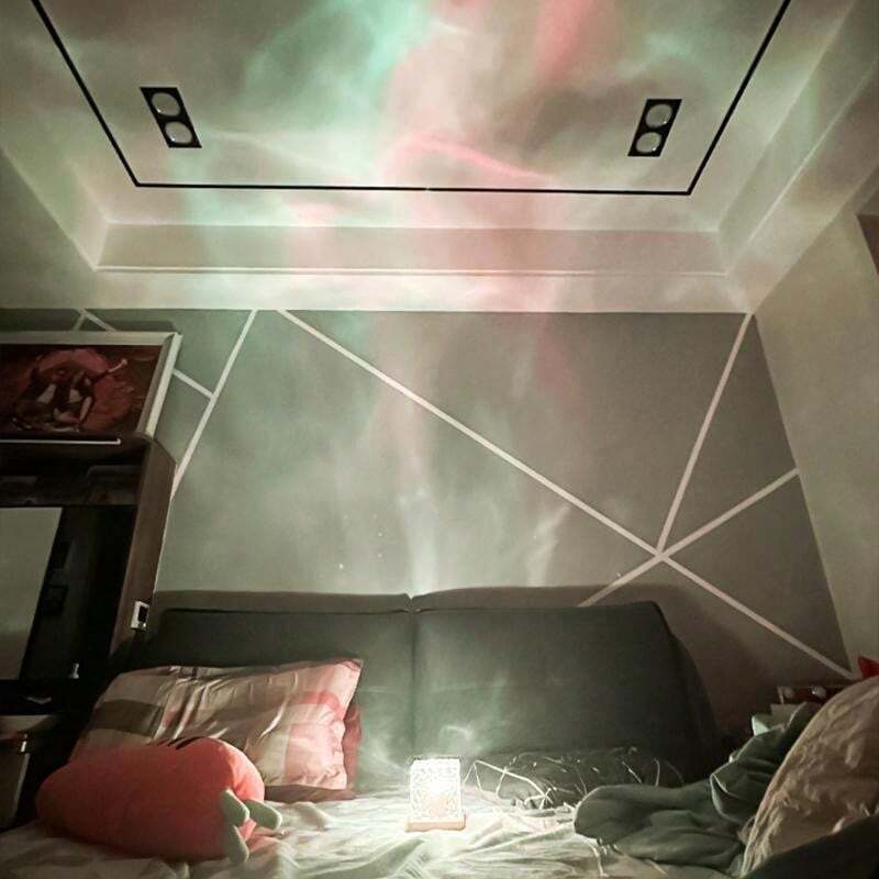 16 Color Gradient Rotating Flame Water Ripple Light With Remote Control ...