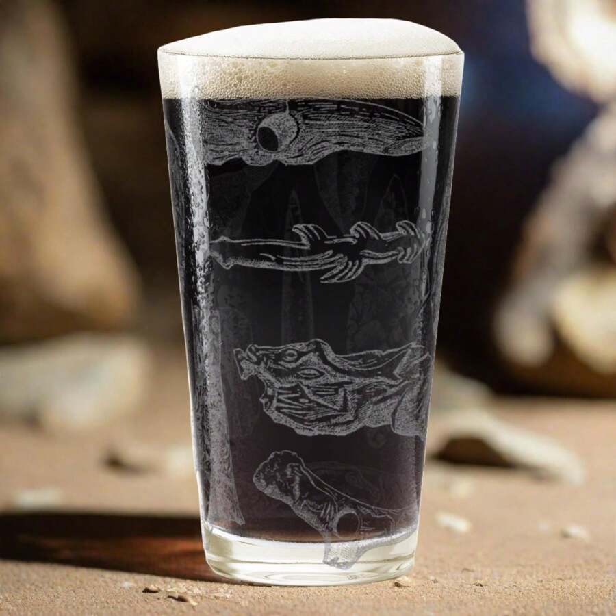 PREHISTORIC STONES + BONES Laser Engraved 16oz Pint Glass, Great Gift ...