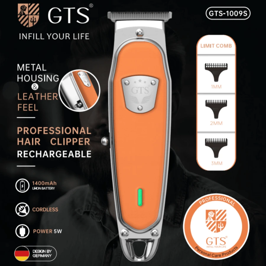 תצוגת אור GTS קוצץ שיער חשמלי ראש שמן נטענת מכונת גילוח אלחוטית מכונת ...