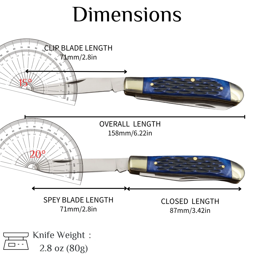A Traditional Trapper Folding Pocket Knife, With A Closed Length Of 8.7cm, Two 7cm 440 High ...