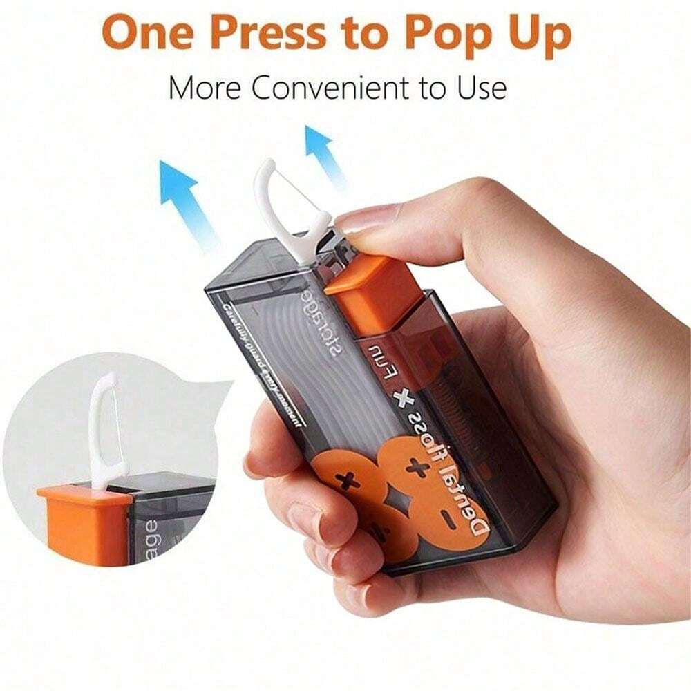 Portable Dental Floss Box, Automatic Pop-Up Floss Storage Box, Press ...