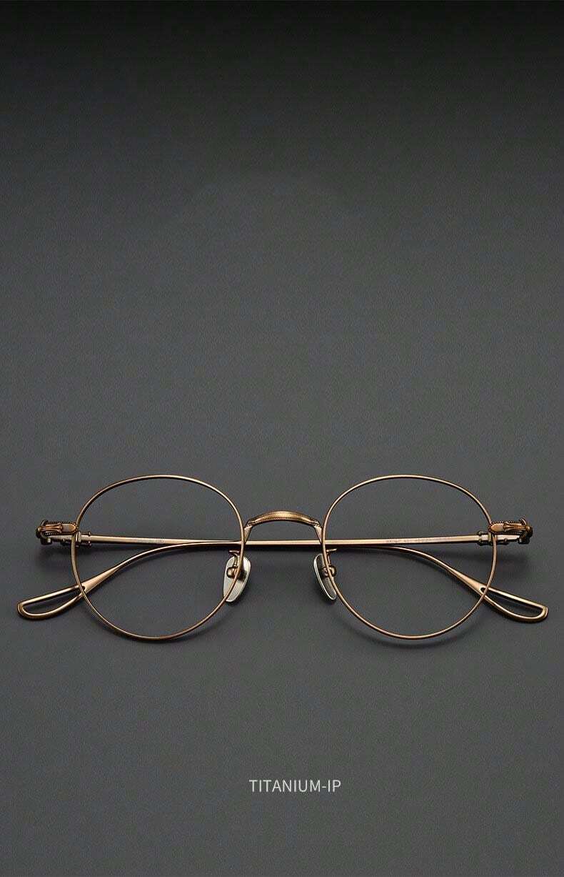 Classic Round Titanium Eyeglass Frame, Vintage And Artistic Eyewear ...