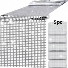 1/3/5pcs 33*183cm Gold Glitter Table Runner For Disco Party, Retro 70s 80s Theme, Disco Ball ...