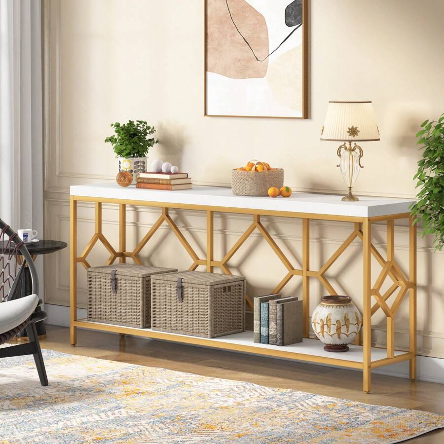 LITTLE TREE LITTLE TREE 71'' Extra Long Sofa Table, Narrow Console ...