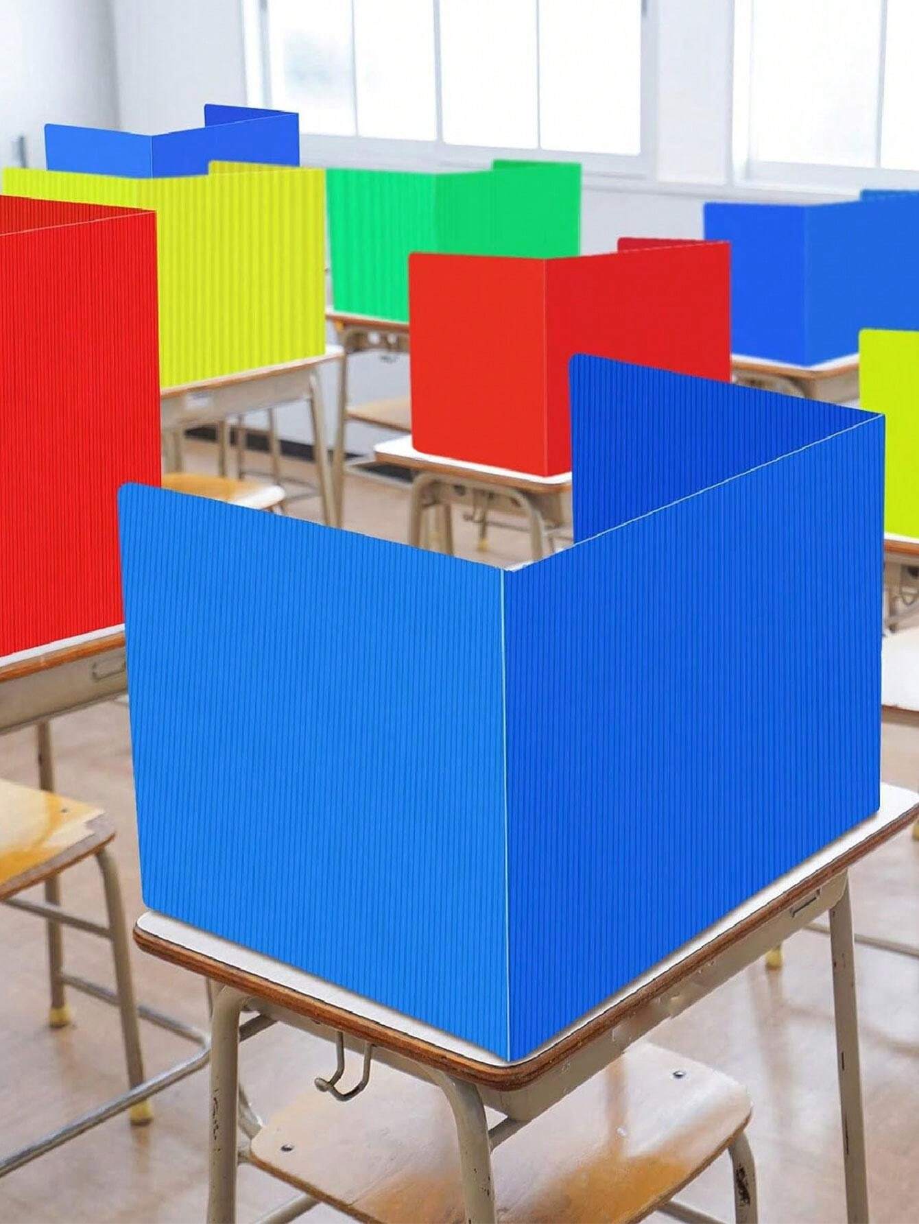 4pcs Colorful Student Desk Partitions - Durable Waterproof Plastic ...