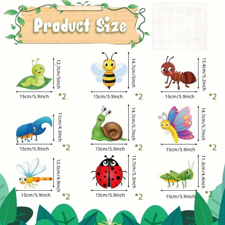 18Pcs Back ToSchool Decorations Bugs Bulletin Board Cutouts Insect Bug ...
