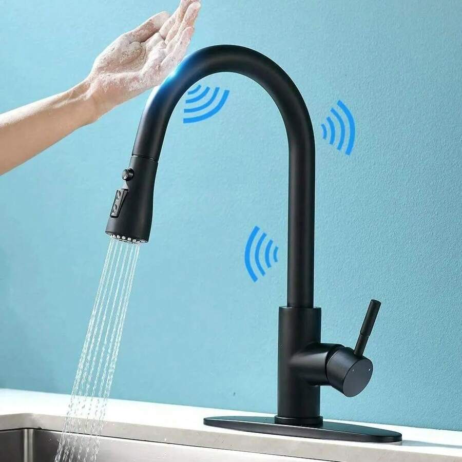 Sensor Touch Kitchen Sink Faucet Pull Out Sprayer Mixer Tap | SHEIN USA