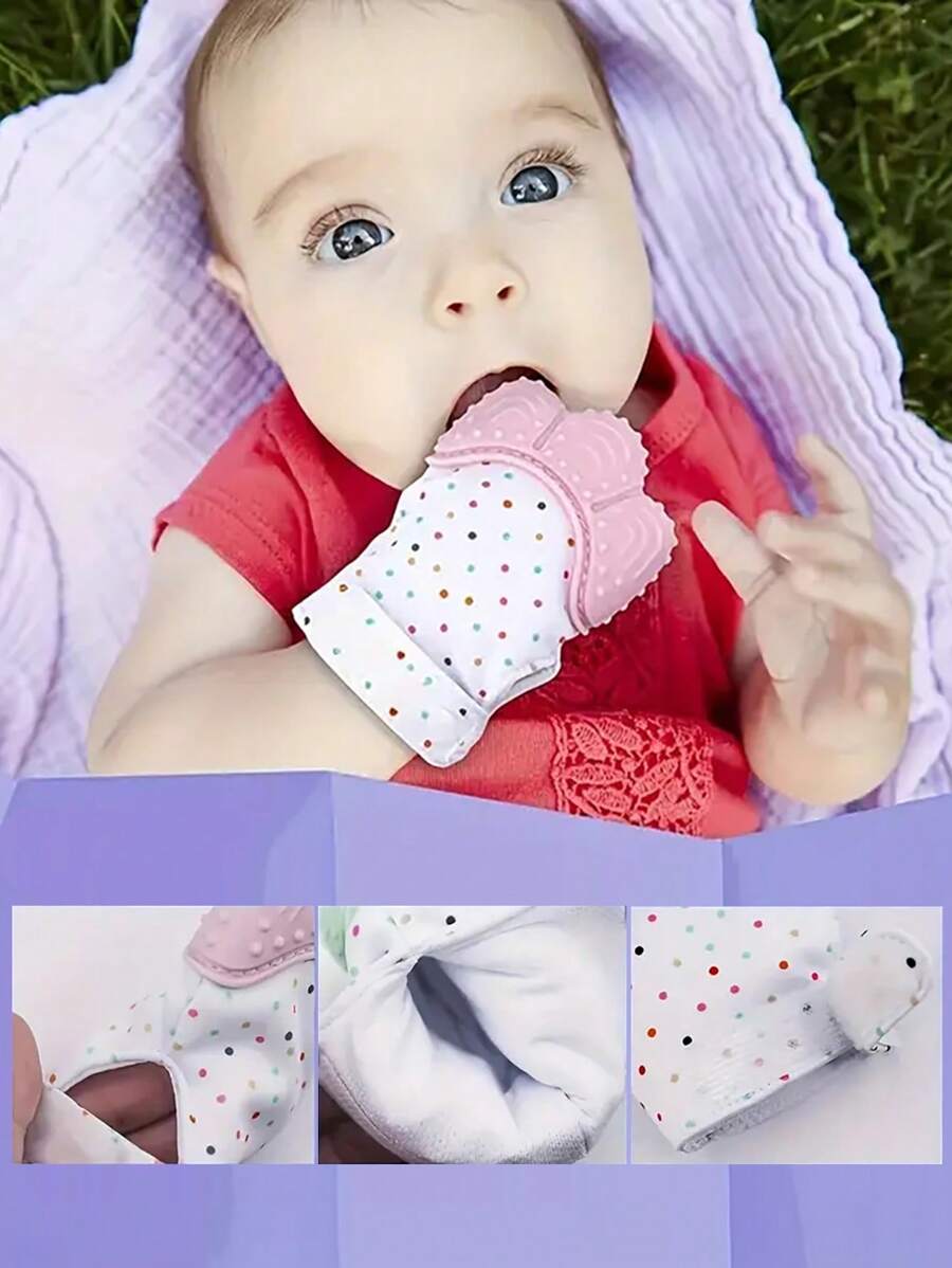 1pc Soft, Flexible And Breathable Animal Design Silicone Teething Glove ...