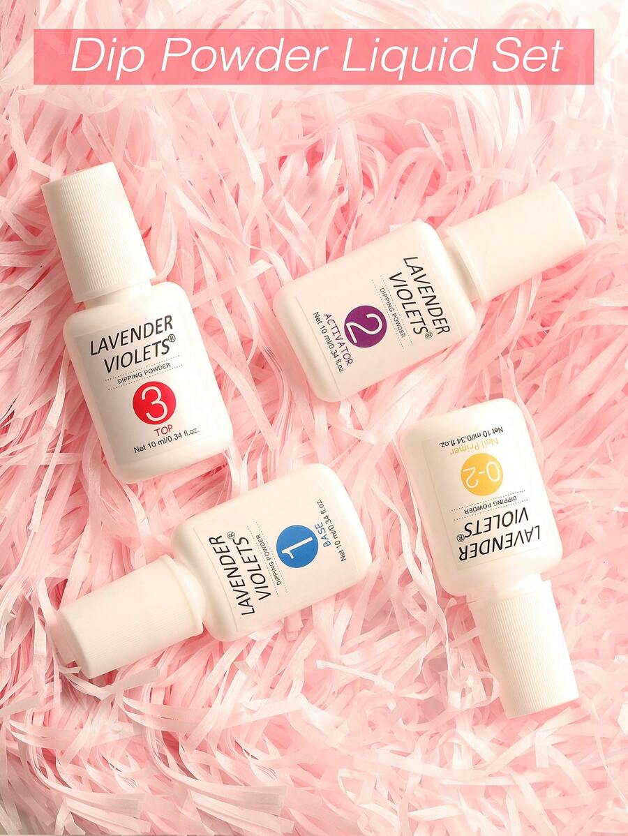 4pcs X 10ml Dip Powder Liquid Set, Dipping Powder System Essential ...