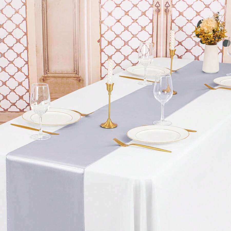 5 Pcs Rose Gold Satin Table Runner 12 X 108 Inch Long Premium Table ...