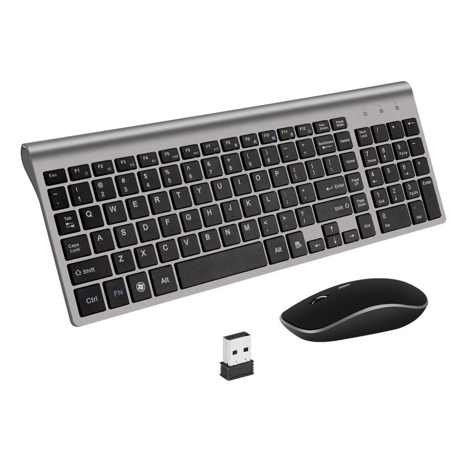 Jomaa Jomaa Ergonomic 2 4g Wireless Keyboard And Mouse Set 1600 Dpi Noiseless Click Design