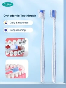 Cofoe Cofoe U+A Dental Orthodontic Toothbrush Kit Day & Night Soft Bristle Portable Set Oral ...