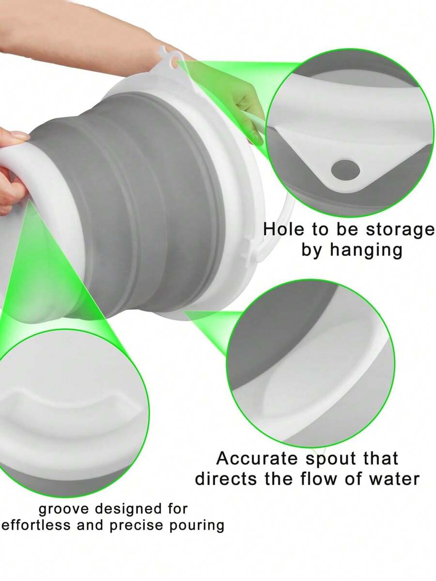 Foldable Mop Bucket And Ice Bucket - 3L Household Cleaning Silica Gel ...