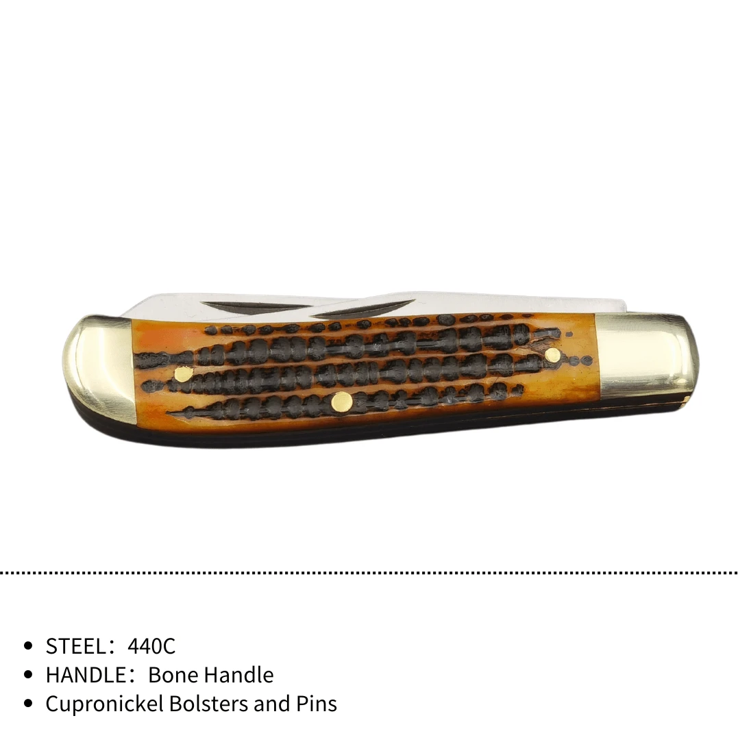 A Traditional Trapper Folding Knife With Closed Length Of 8.7cm, Two ...