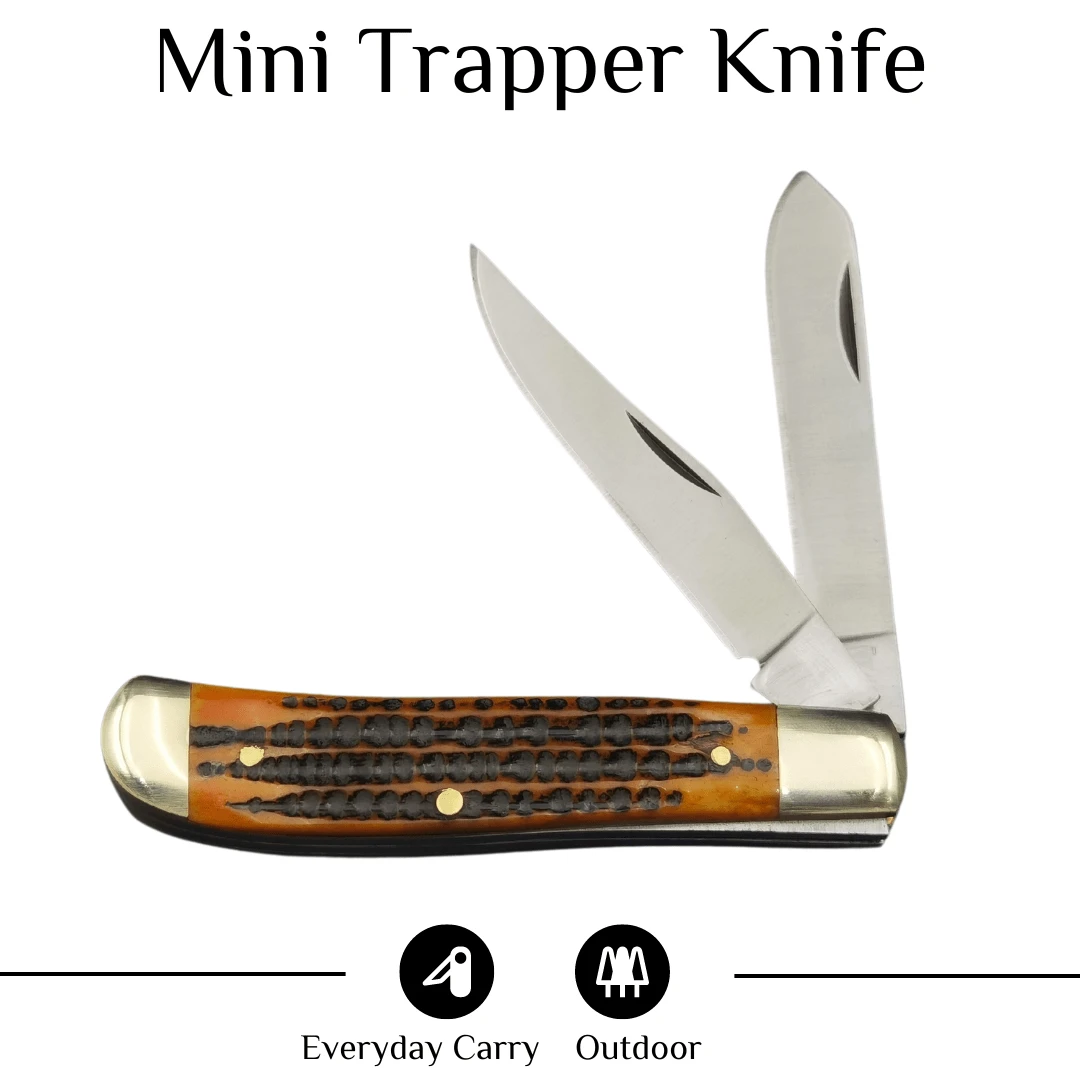 A Traditional Trapper Folding Knife With Closed Length Of 8.7cm, Two ...