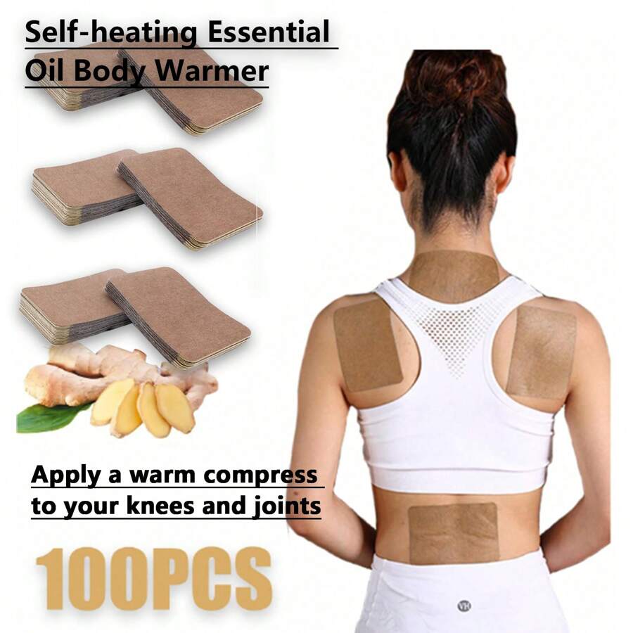 100pcs Moxibustion Patches Self-Heating Neck & Knee Hot Packs, Joint ...