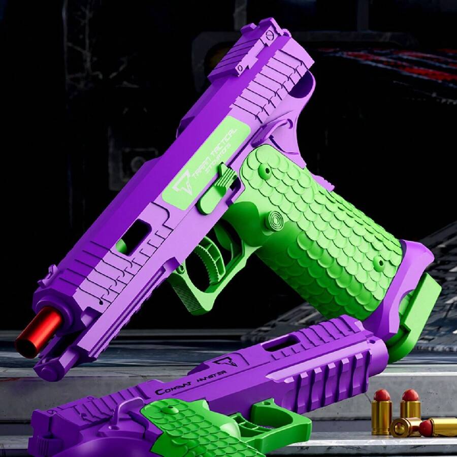 Repeating Ejection Carrot-Colored Soft Bullet Toy, Outdoor Game Remote ...