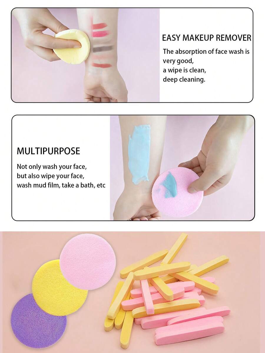 12 Compressed Sponge Sticks, Compressed Face Sponge Makeup Remover ...